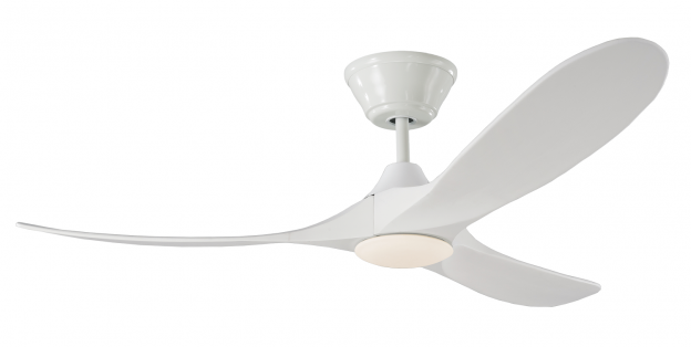 Milano SLIDER NOVA Full Moon White (Solid Timber) Blade Fan - LED Light ...